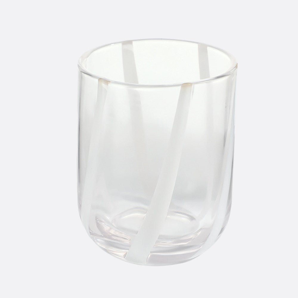 Finn Glass Tumbler Set 6 - White Stripe | Garcia | Saffron Inc