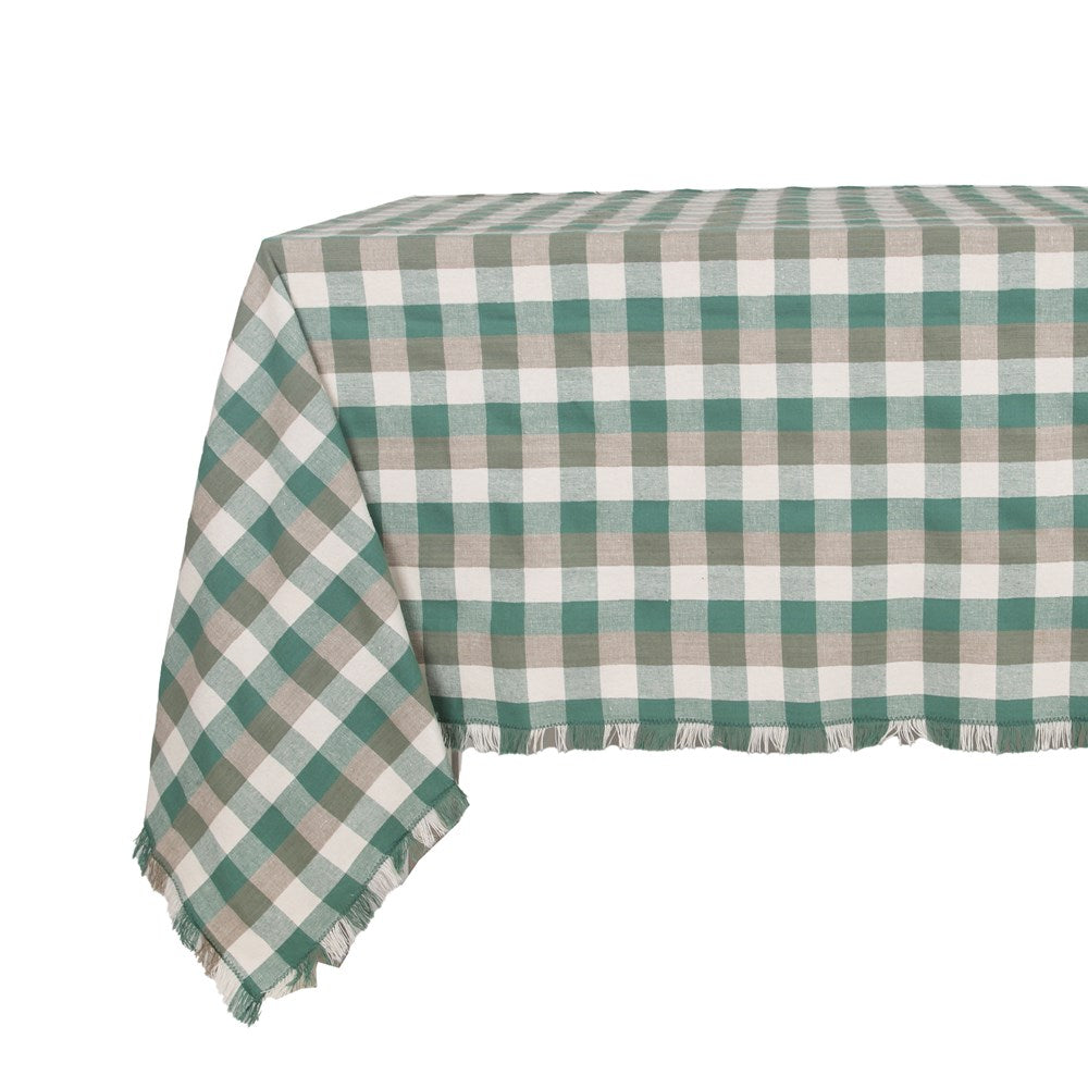 Double Check Tablecloth Aqua Storm 140x240cm – Saffron Inc