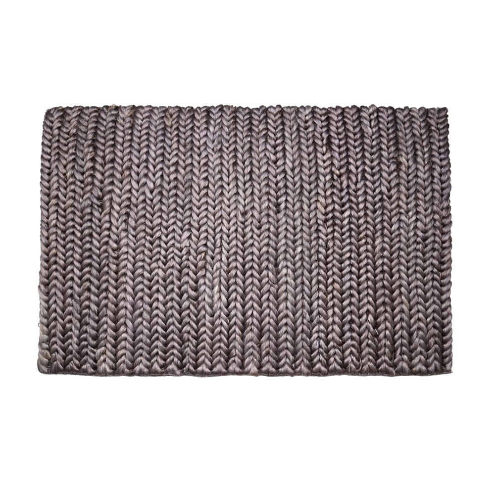 Jute Mat Thick Tail Grey 60x90 – Saffron Inc